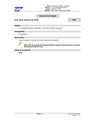 Xd01 crear datos_maestros_cliente | PDF