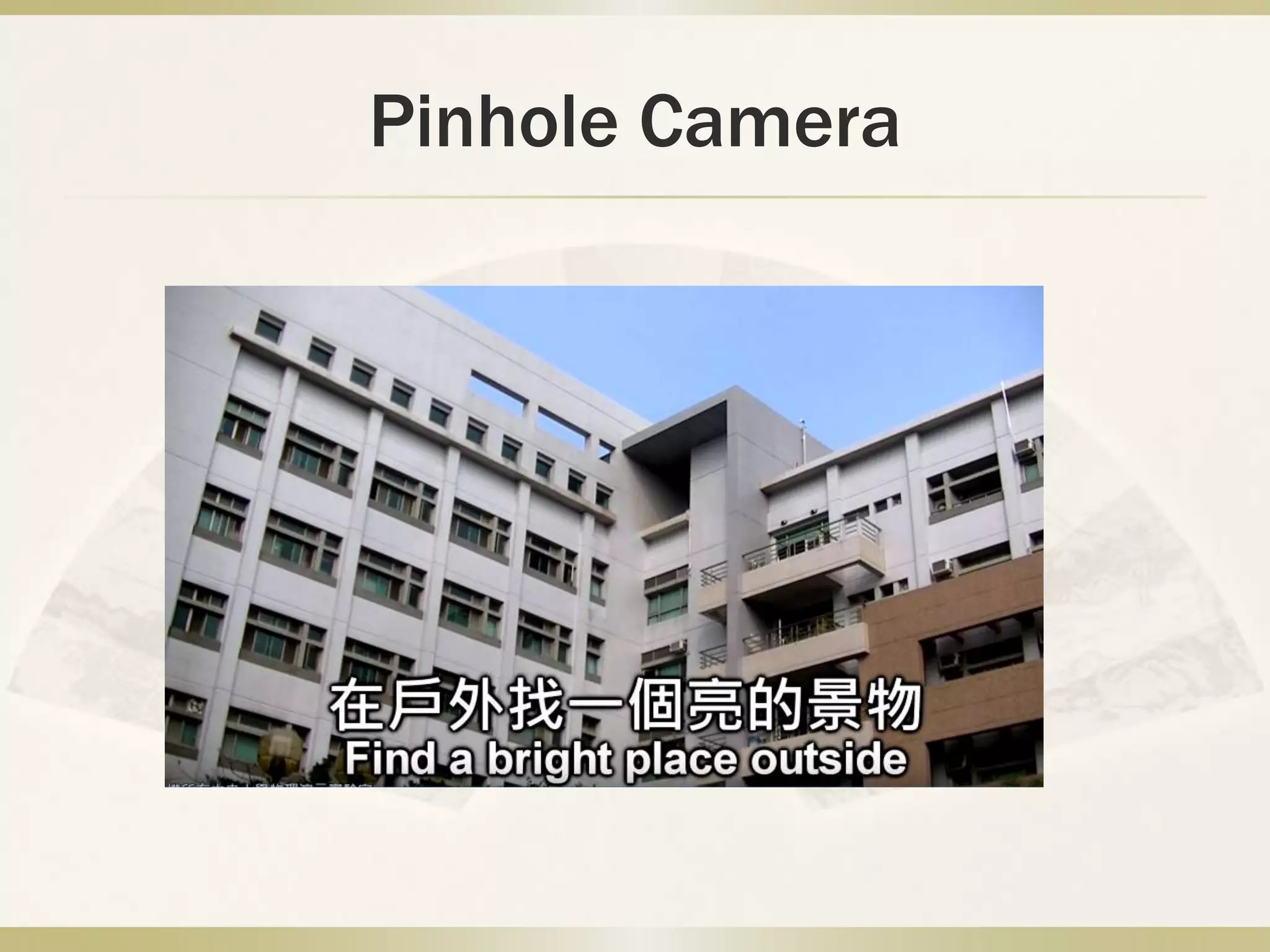 OpenCV Pinhole camera model introduction | PPTX | Cameras and ...