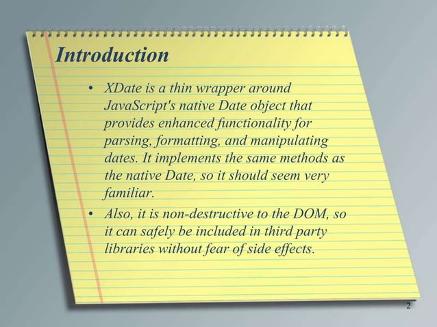 Xdate A Modern Java Script Date Library Ppt 1934