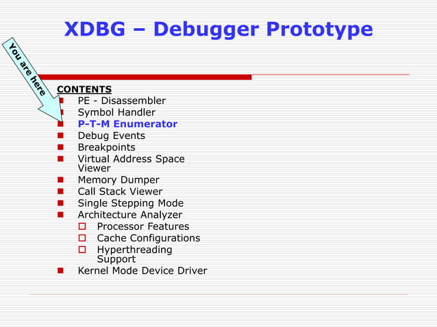 Creating user-mode debuggers for Windows | PPT