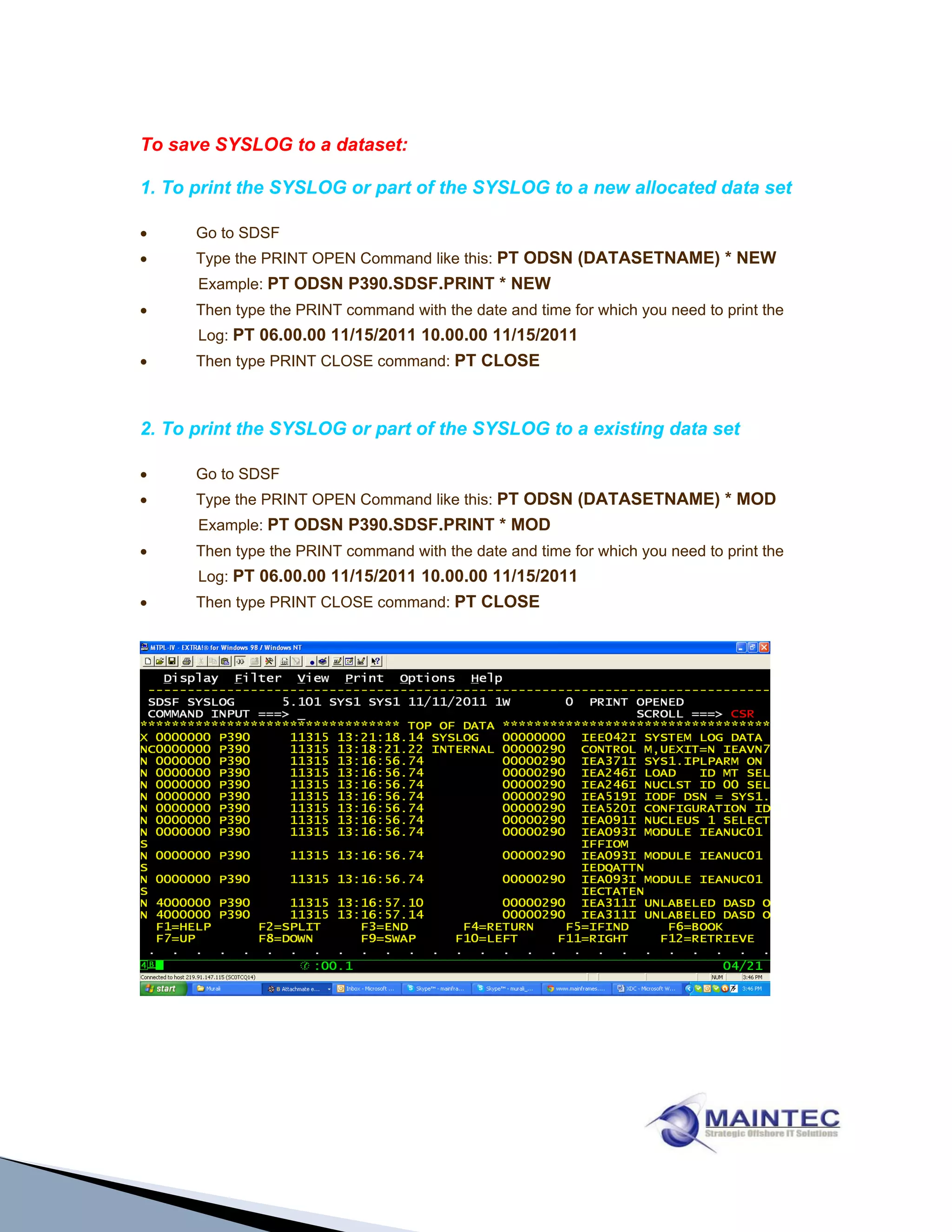 Xdc command-to-print-job-output-and-syslog-from-sdsf | PDF
