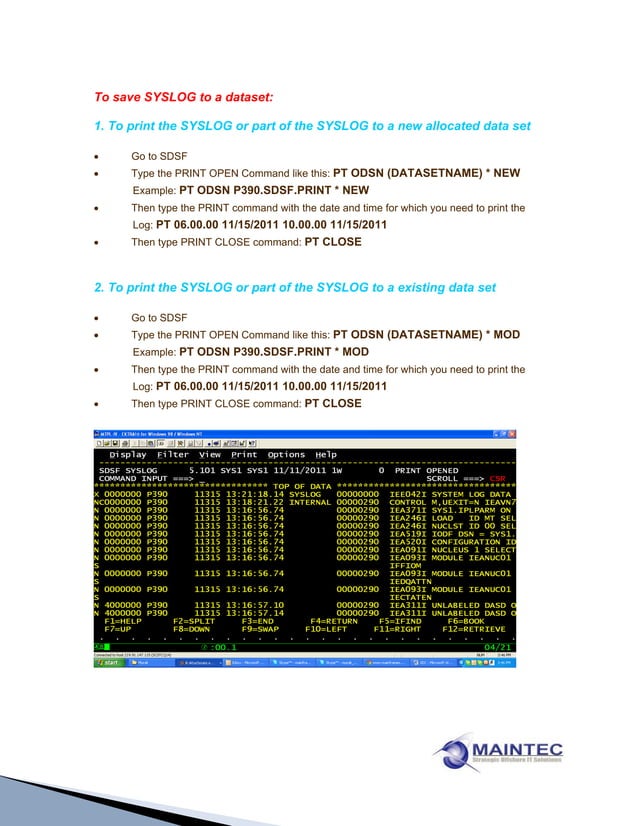 Xdc command-to-print-job-output-and-syslog-from-sdsf | PDF