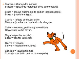 PALABRAS HOMÓFONAS | PPTX
