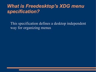 Free desktop XDG menu Specification | ODP