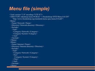 Free desktop XDG menu Specification | ODP