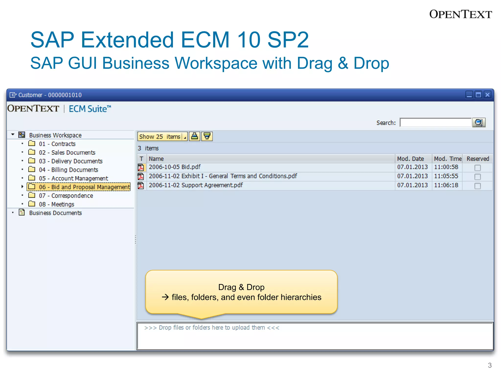 SAP Extended ECM 10 SP2 - SAP GUI Business Workspace with Drag & Drop | PPT