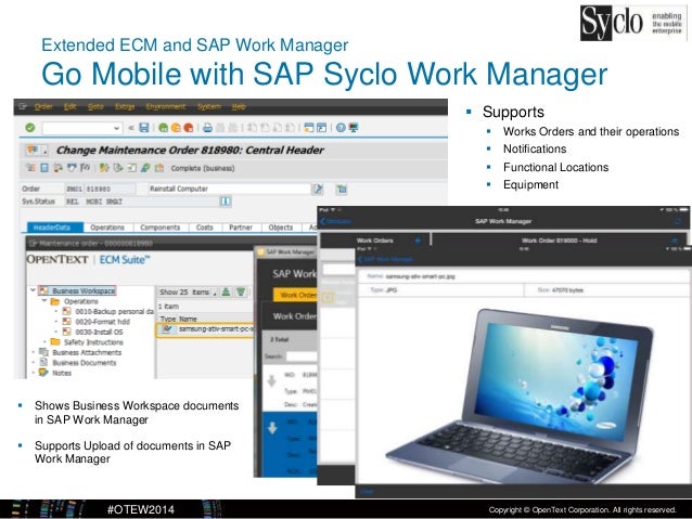 SAP Extended ECM by OpenText - Go Mobile with SAP Syclo Work Manager