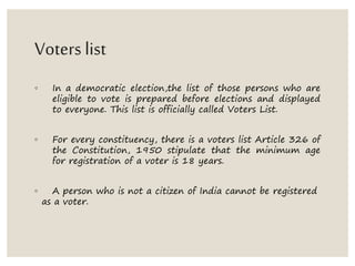 ELECTION SYSTEM OF INDIA | PPTX