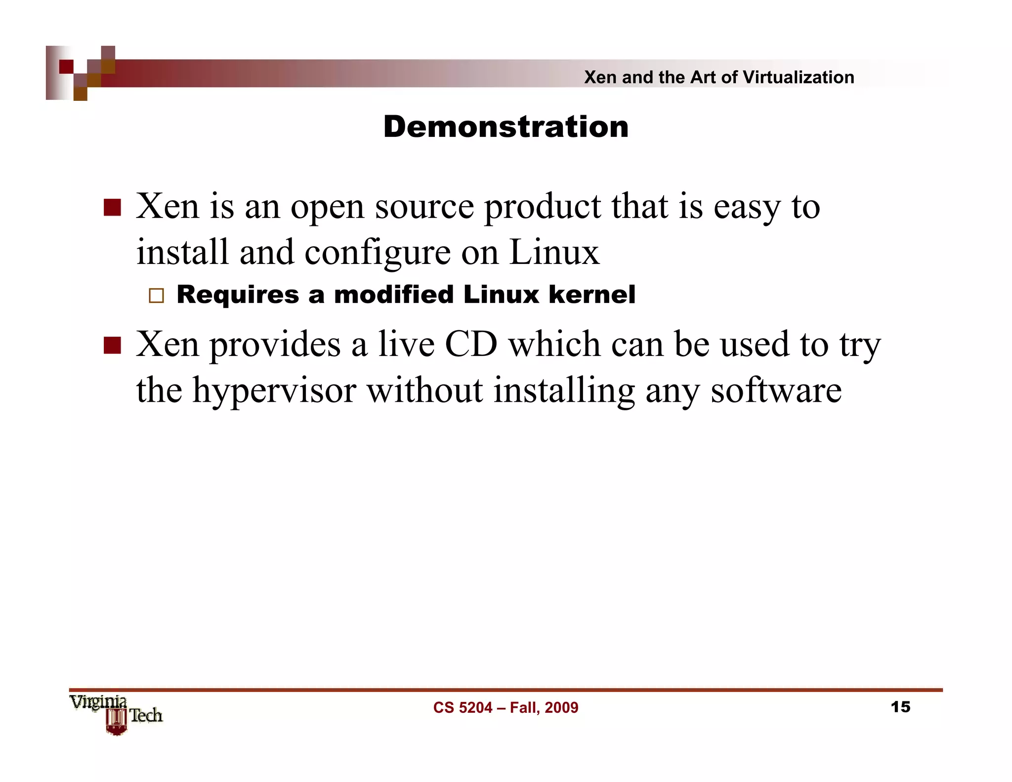 Xen And Virtualization Pdf Operating Systems Computer Software And Applications