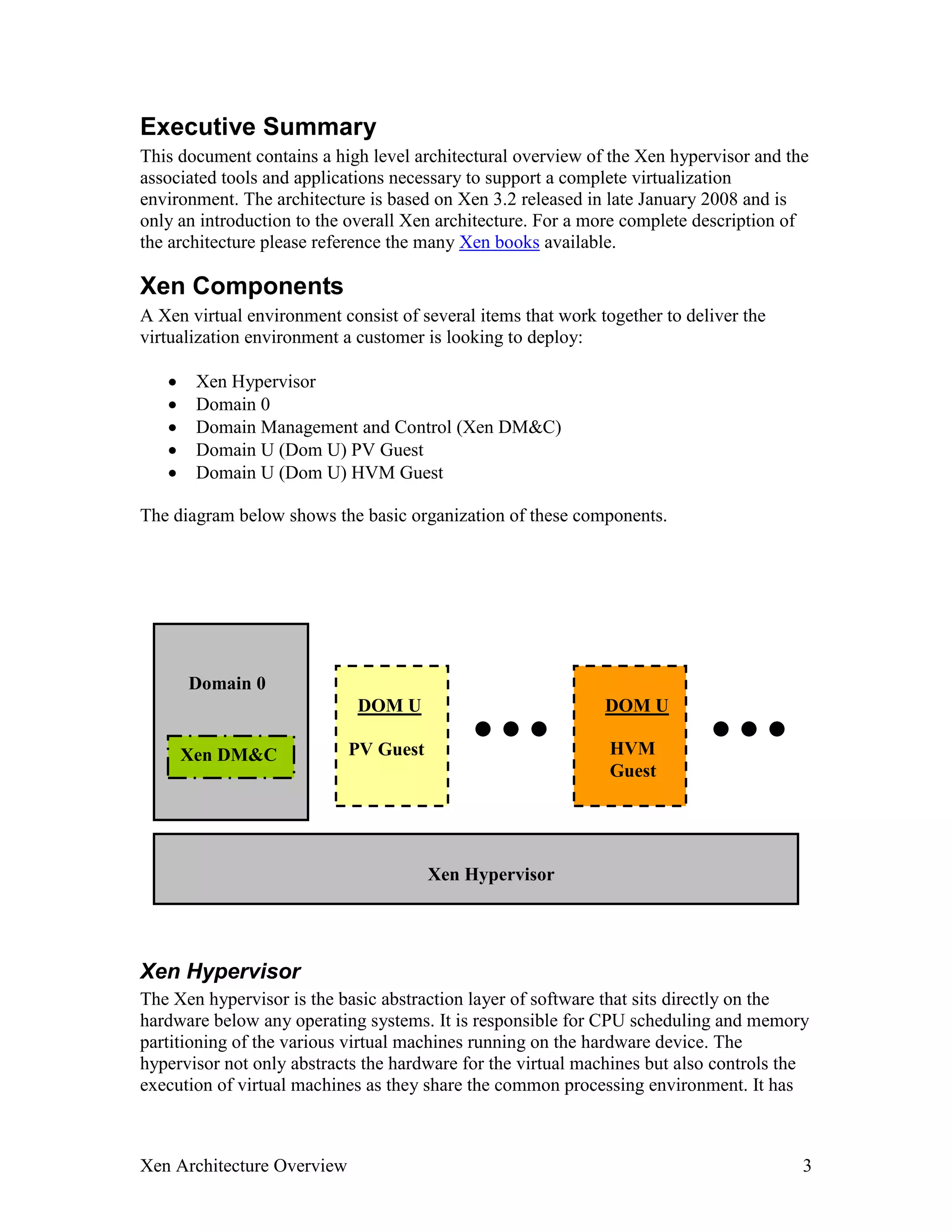 Xen architecture q1 2008 | PDF