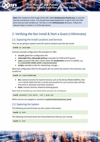 OSSNA18: Xen Beginners Training (exercise script) | PDF