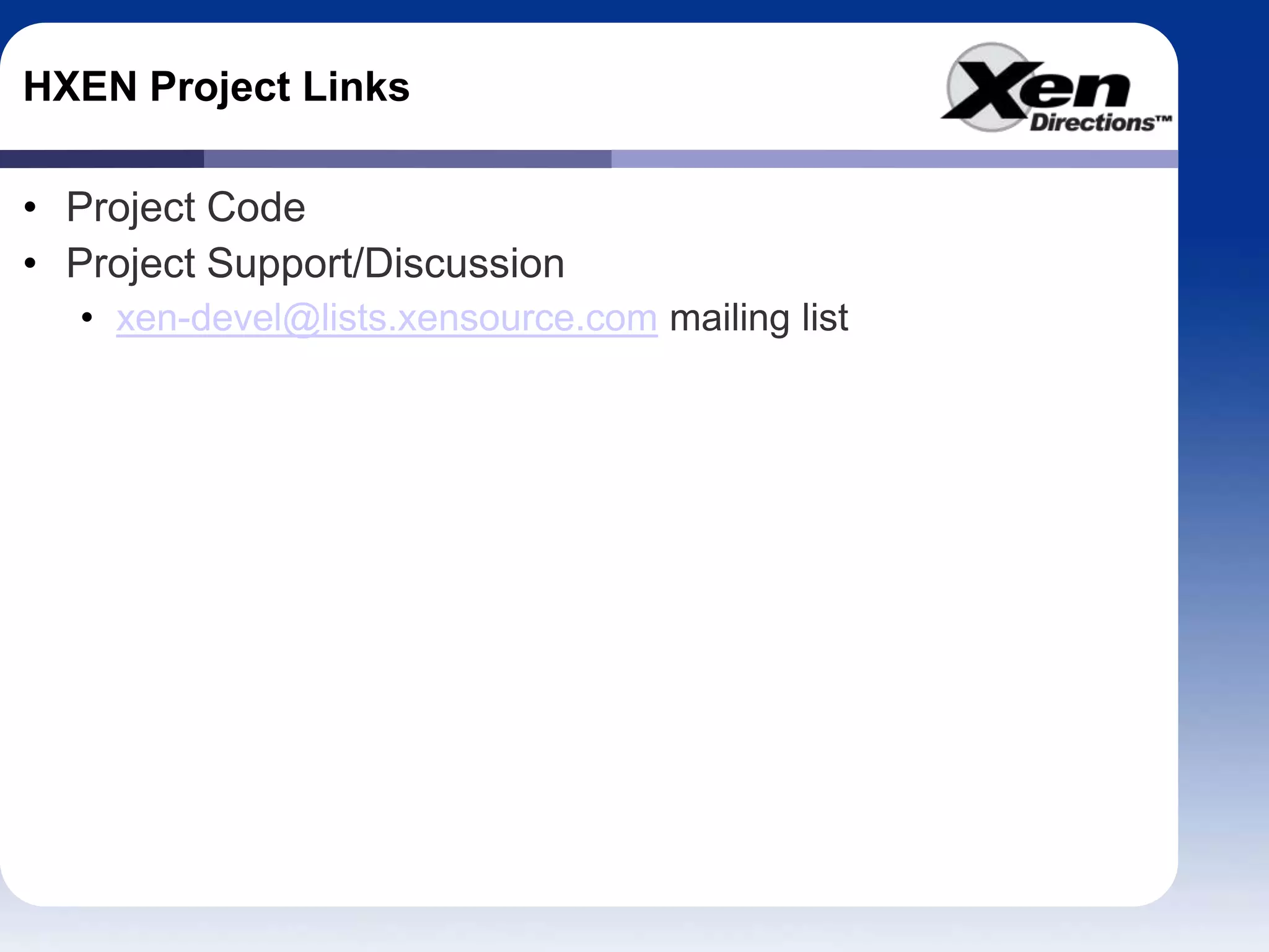 Xen Directions HXEN | PPTX