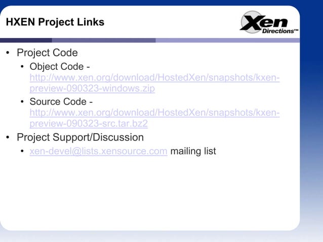 Xen Directions HXEN Slides | PPT