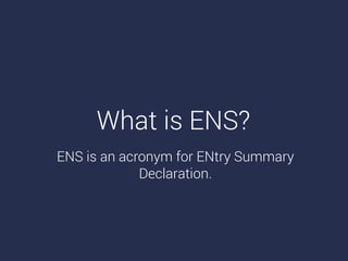 What Is ENS and Why Is There an ENS Charge? | PDF
