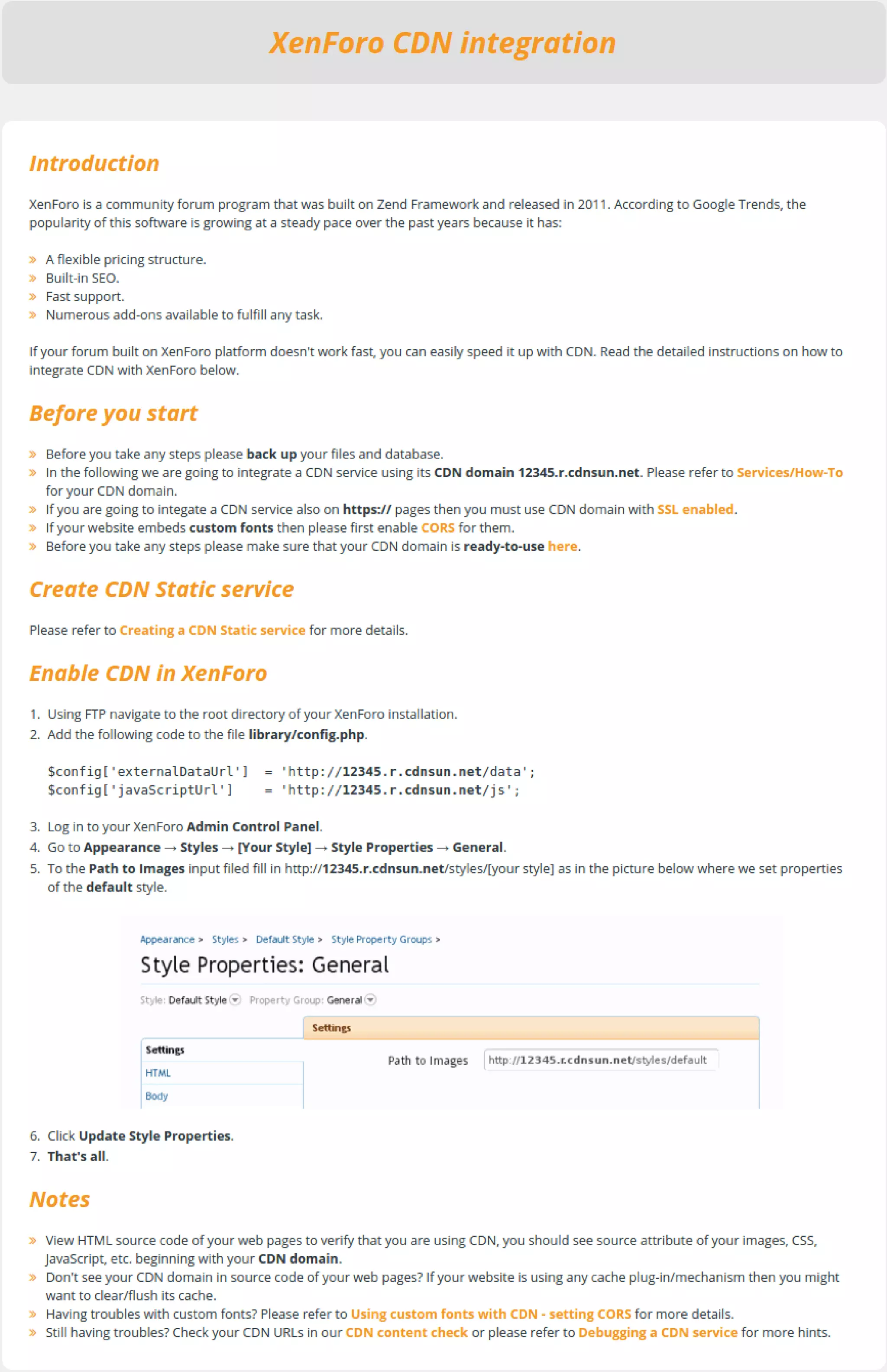 How to set up CDN for XenForo | PDF