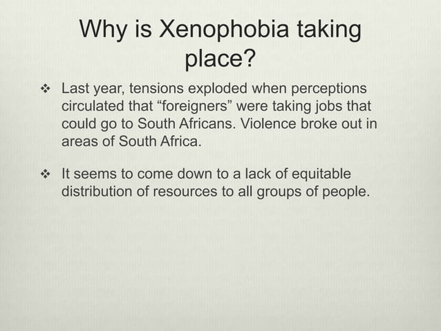 Xenophobia | PPTX | Adoption and Fostering | Parenting