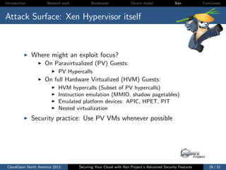 Securing Your Cloud with Xen (CloudOpen NA 2013) | PPT