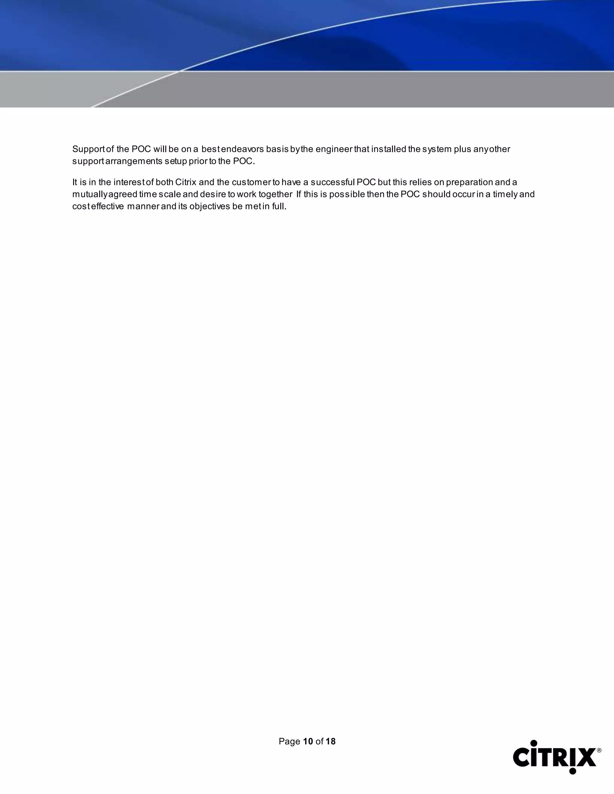 Xen server poc template | DOCX