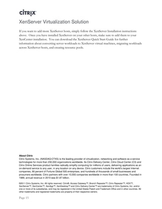 Xen server quick installation guide | PDF
