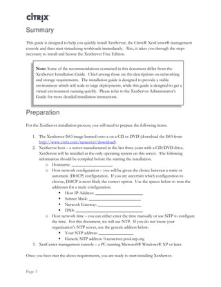 Xen server quick installation guide | PDF