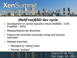 (Free and Net) BSD Xen Roadmap | PDF