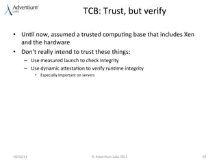 XPDS13: SecureServe - A Multi-level Secure Server Virtualization Platform on Xen - Jason Sonnek ...