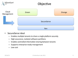 XPDS13: SecureServe - A Multi-level Secure Server Virtualization Platform on Xen - Jason Sonnek ...