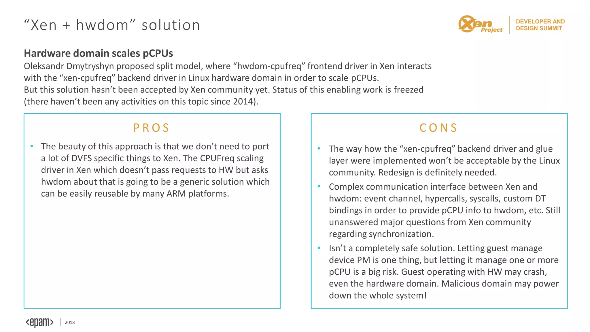 XPDDS18: CPUFreq in Xen on ARM - Oleksandr Tyshchenko, EPAM Systems | PDF