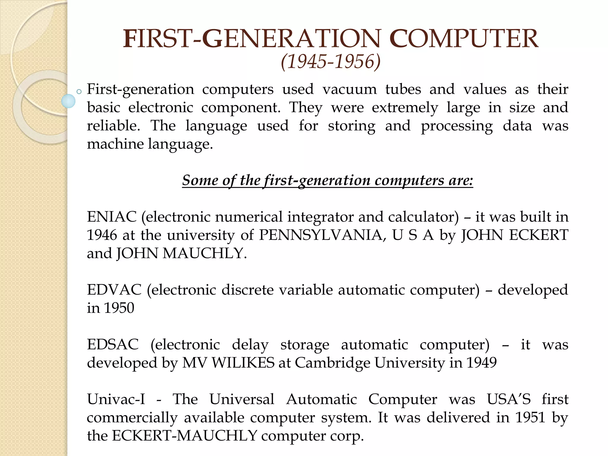 Presentation generation of coputer | PPTX
