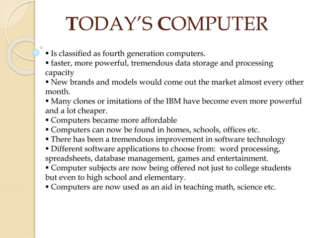 Presentation generation of coputer | PPTX