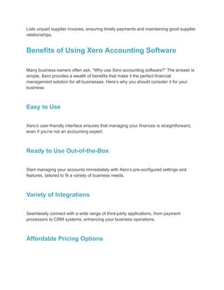 Final Thoughts: Why Use Xero Accounting Software for Your Business? | PDF