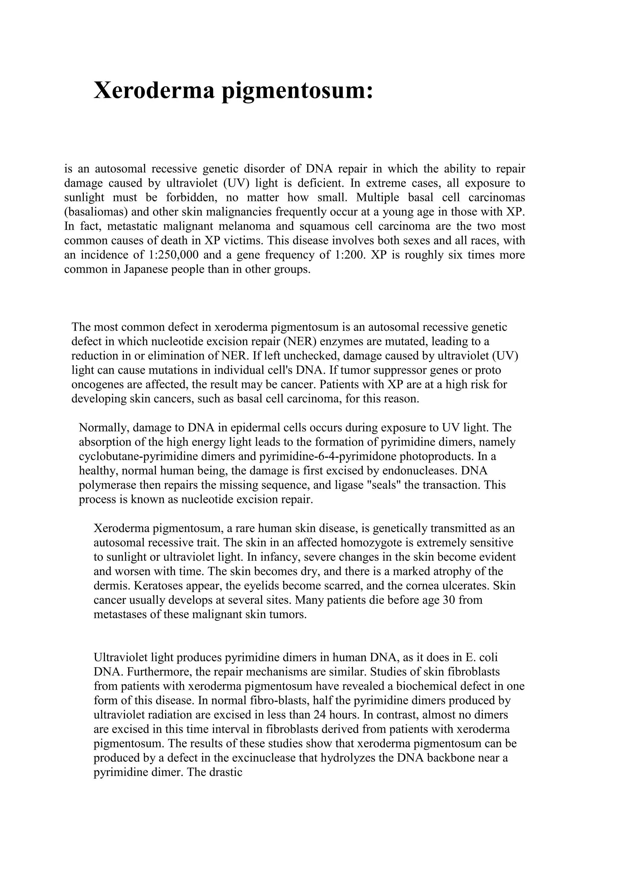 Xeroderma pigmentosum | DOCX