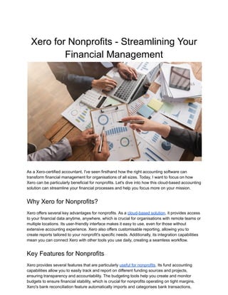 Xero for Nonprofits - Streamlining Your Financial Management | PDF ...