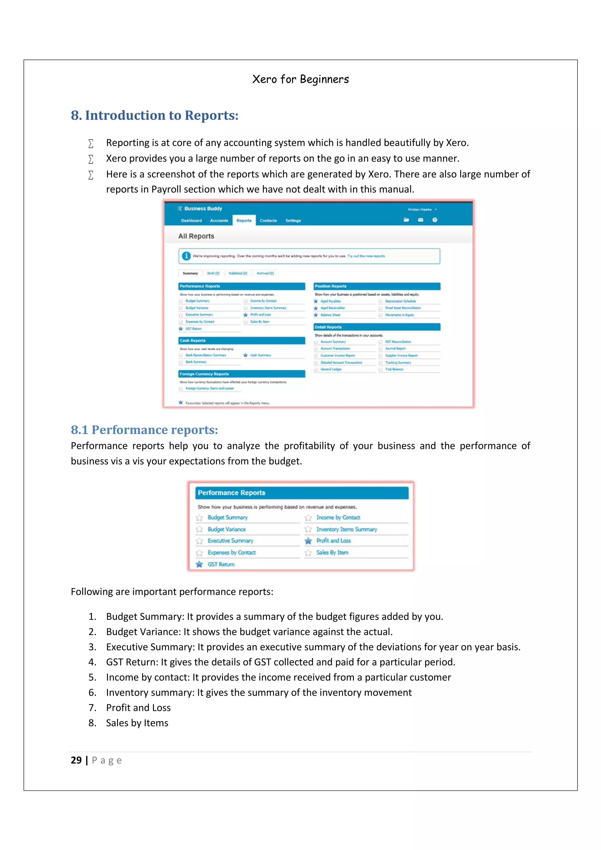 XERO Manual | PDF