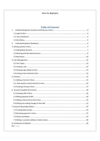 XERO Manual | PDF