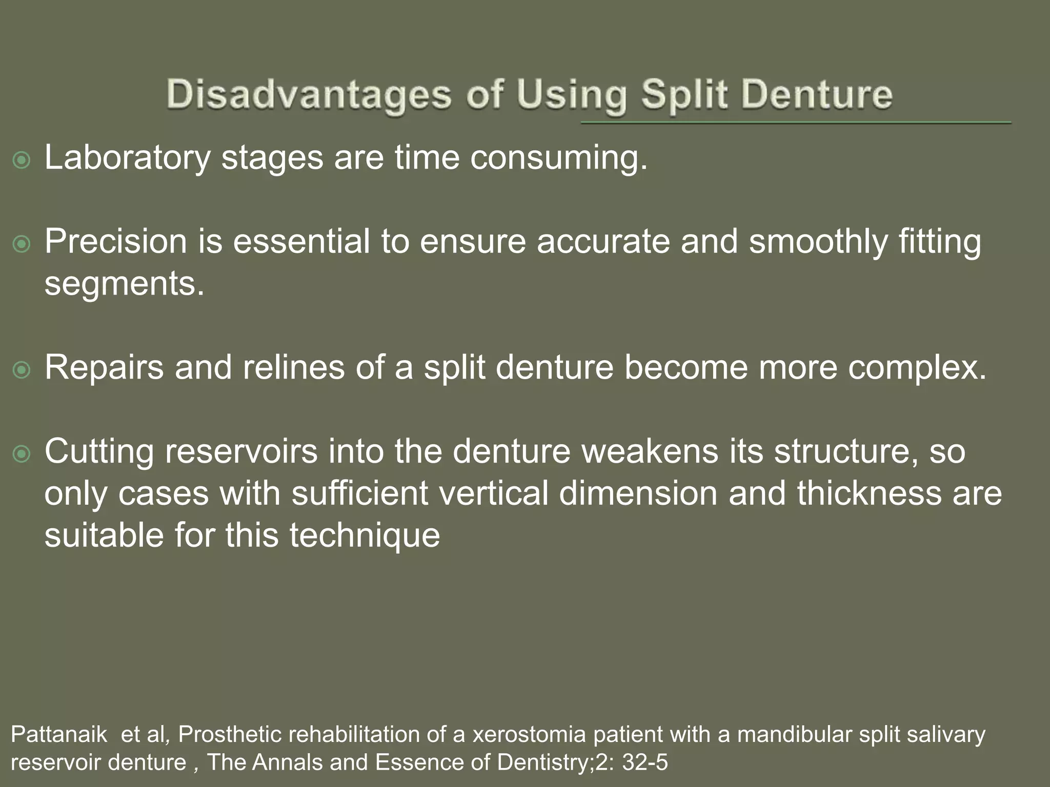 Split denture prosthesis for xerostomia- Journal Club | PPTX