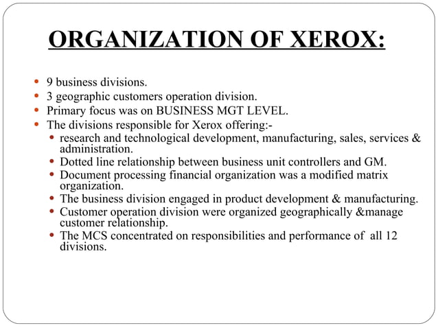 Xerox corporation (A) | PPT
