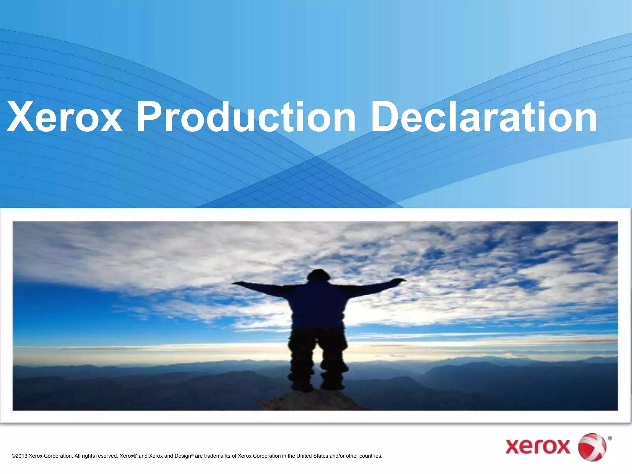 Xerox Production Declaration | PDF