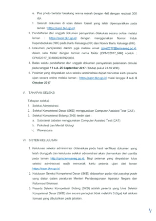 Pengumuman Seleksi CPNS Lembaga Sandi Negara (Lemsaneg) TA. 2017 | PDF