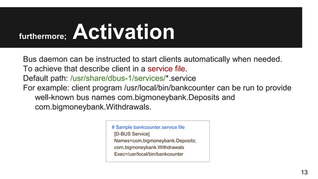 D-bus basics | PPTX | Operating Systems | Computer Software and Applications