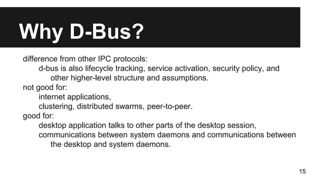 D-bus basics | PPTX | Operating Systems | Computer Software and Applications