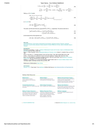 Taylor series - from wolfram math world | PDF
