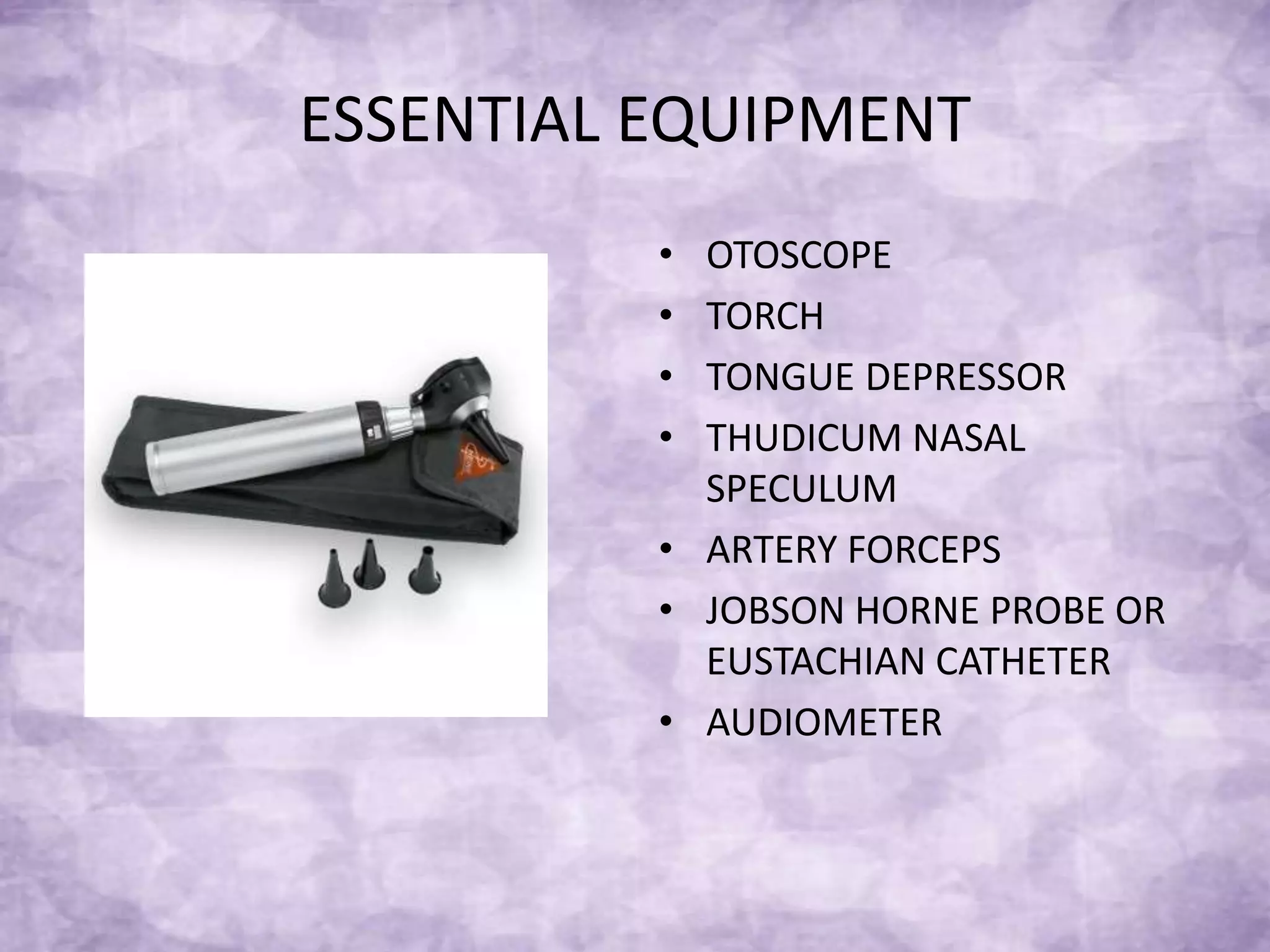 Ent examination for class ii medical examiners | PPTX