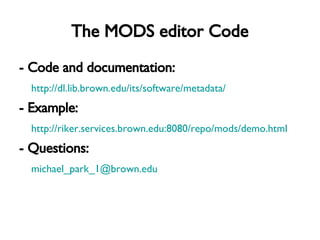 XForms for Metadata Creation | PPT