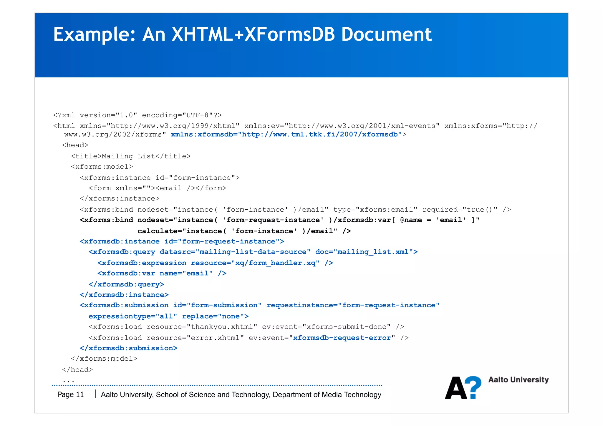 Xformsdb An Xforms Based Framework For Simplifying Web Application Development Ppt