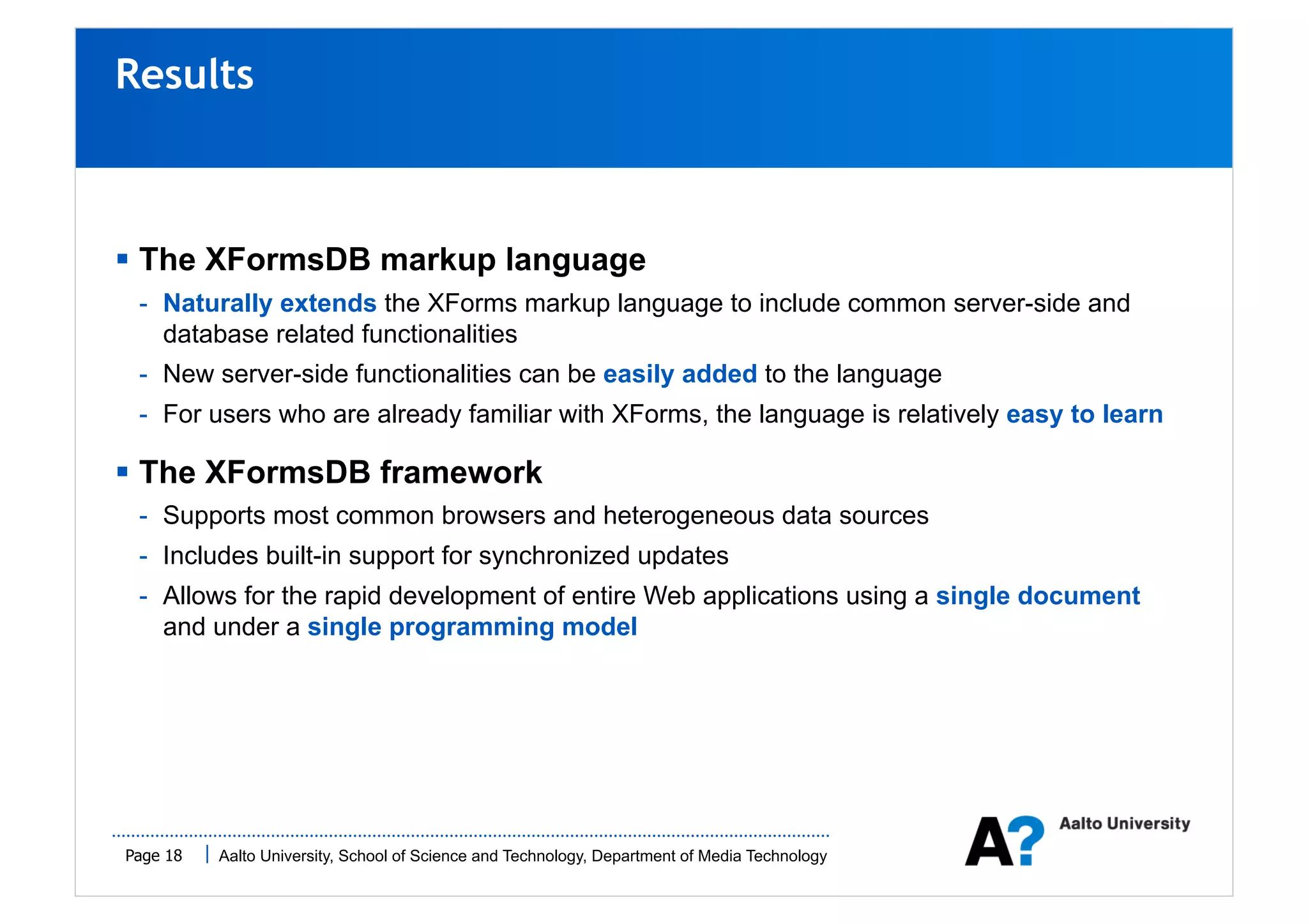 Xformsdb An Xforms Based Framework For Simplifying Web Application