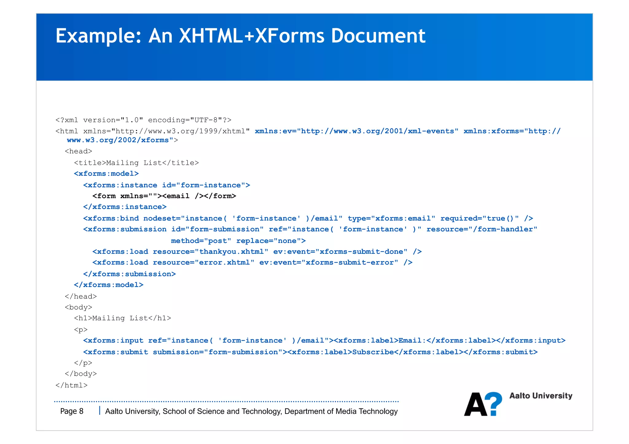 Xformsdb An Xforms Based Framework For Simplifying Web Application Development Ppt