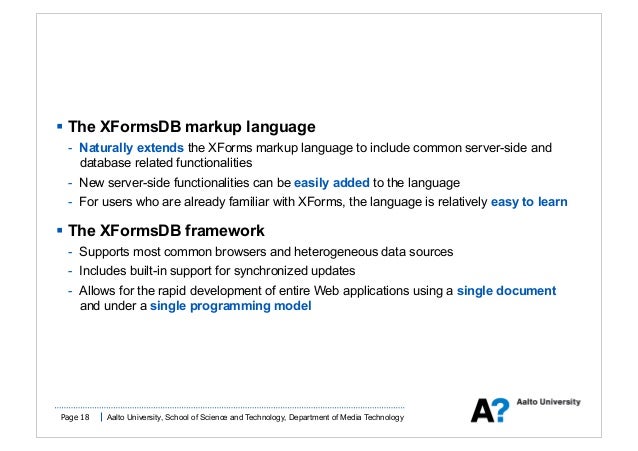 Xformsdb An Xforms Based Framework For Simplifying Web Application D 