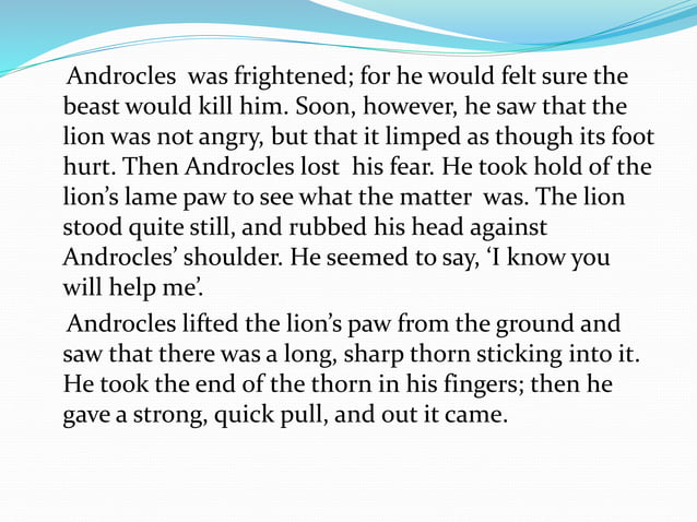 Androcles and the lion | PPTX