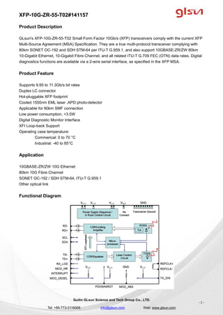 xfp-10g-zr-1550nm-80km-transceiver-module-141157.pdf | Computer Peripherals | Computing